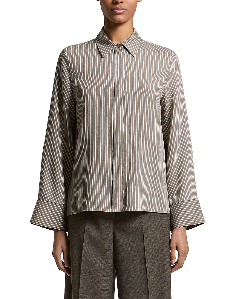 PESERICO Peserico Printed Melange Leaf Collar Shirt